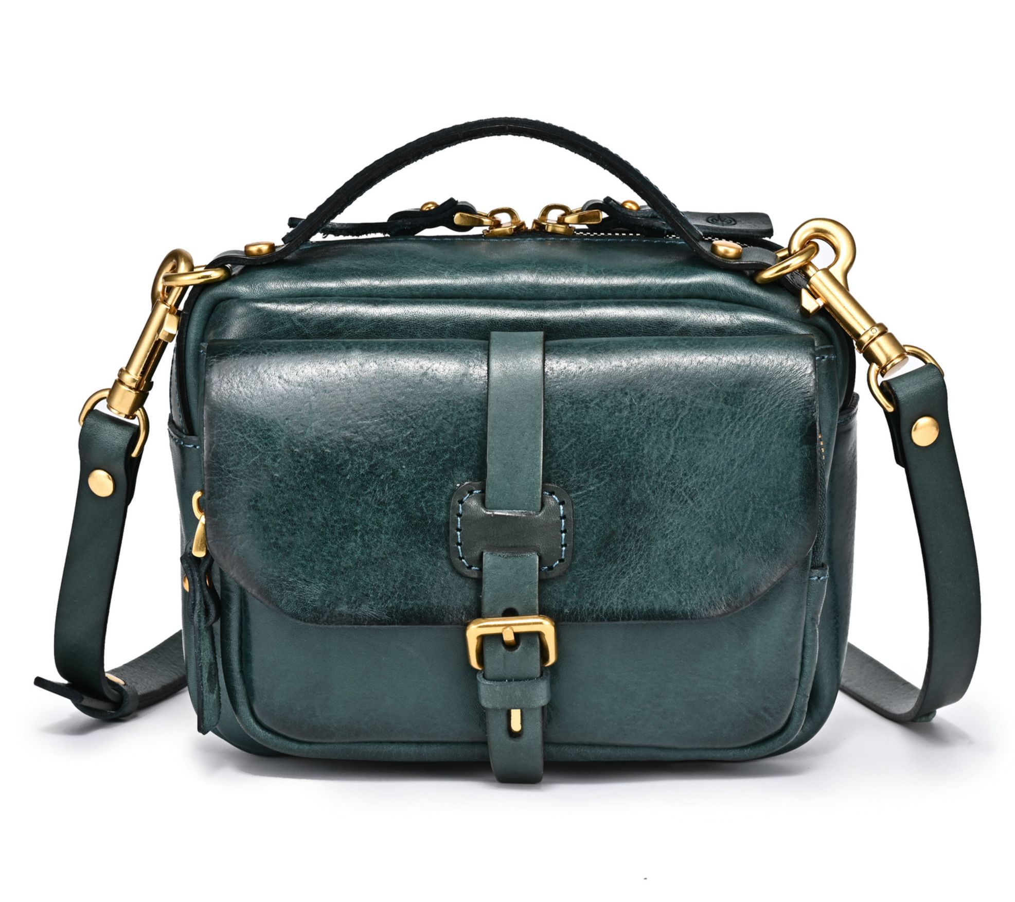 Old Trend Ficus Top Handle Leather Satchel w/ Crossbody Strap - QVC.com