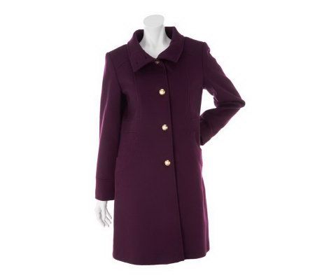 George Simonton Fully Lined Coat with Seam Detail and Button Accents ...