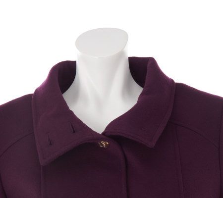 George Simonton Fully Lined Coat with Seam Detail and Button Accents ...