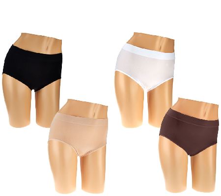 Breezies Set Of 4 Seamless Full Brief Panties