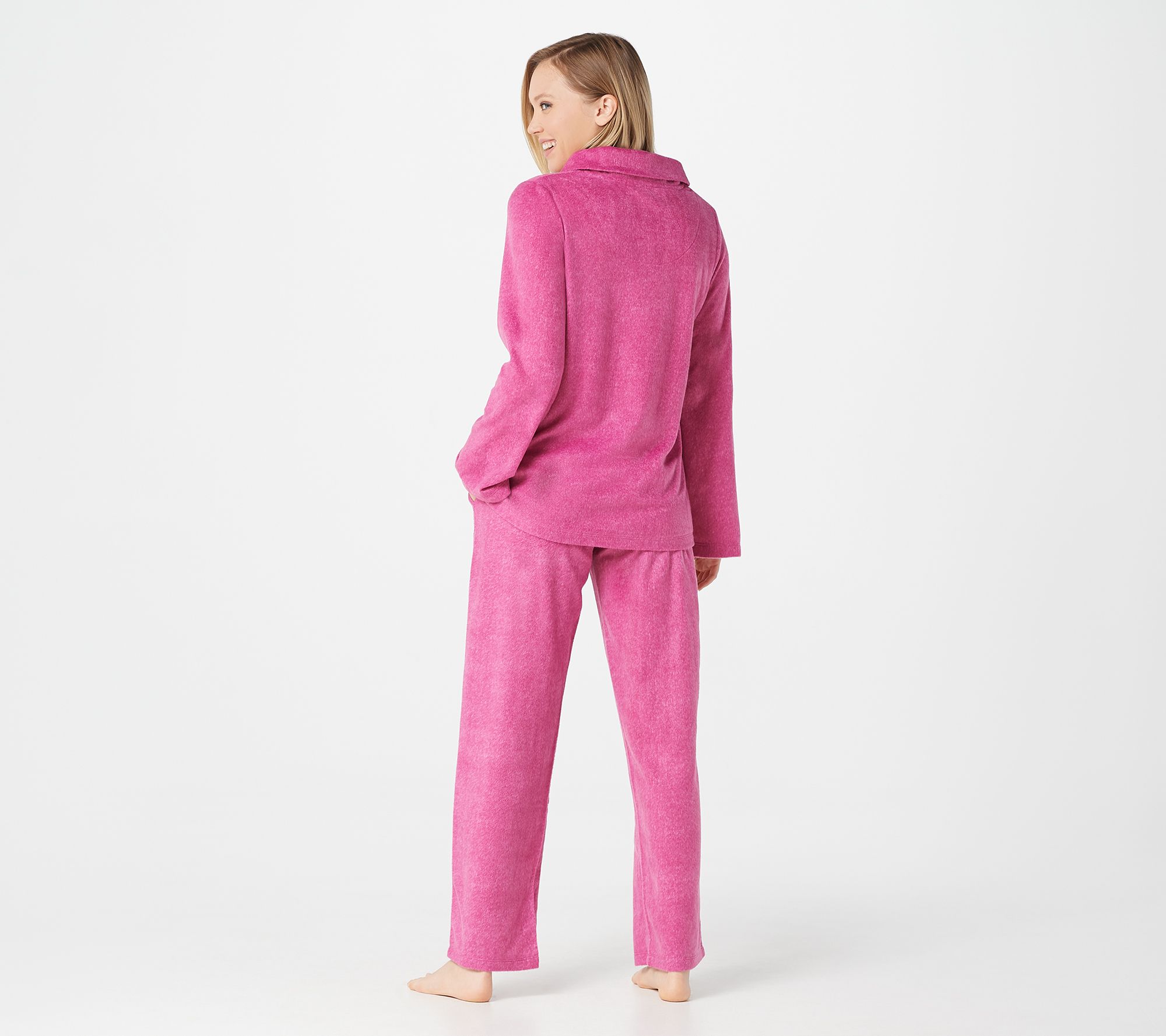 Carole Hochman Shawl Collar Sueded Fleece Lounge Set - QVC.com