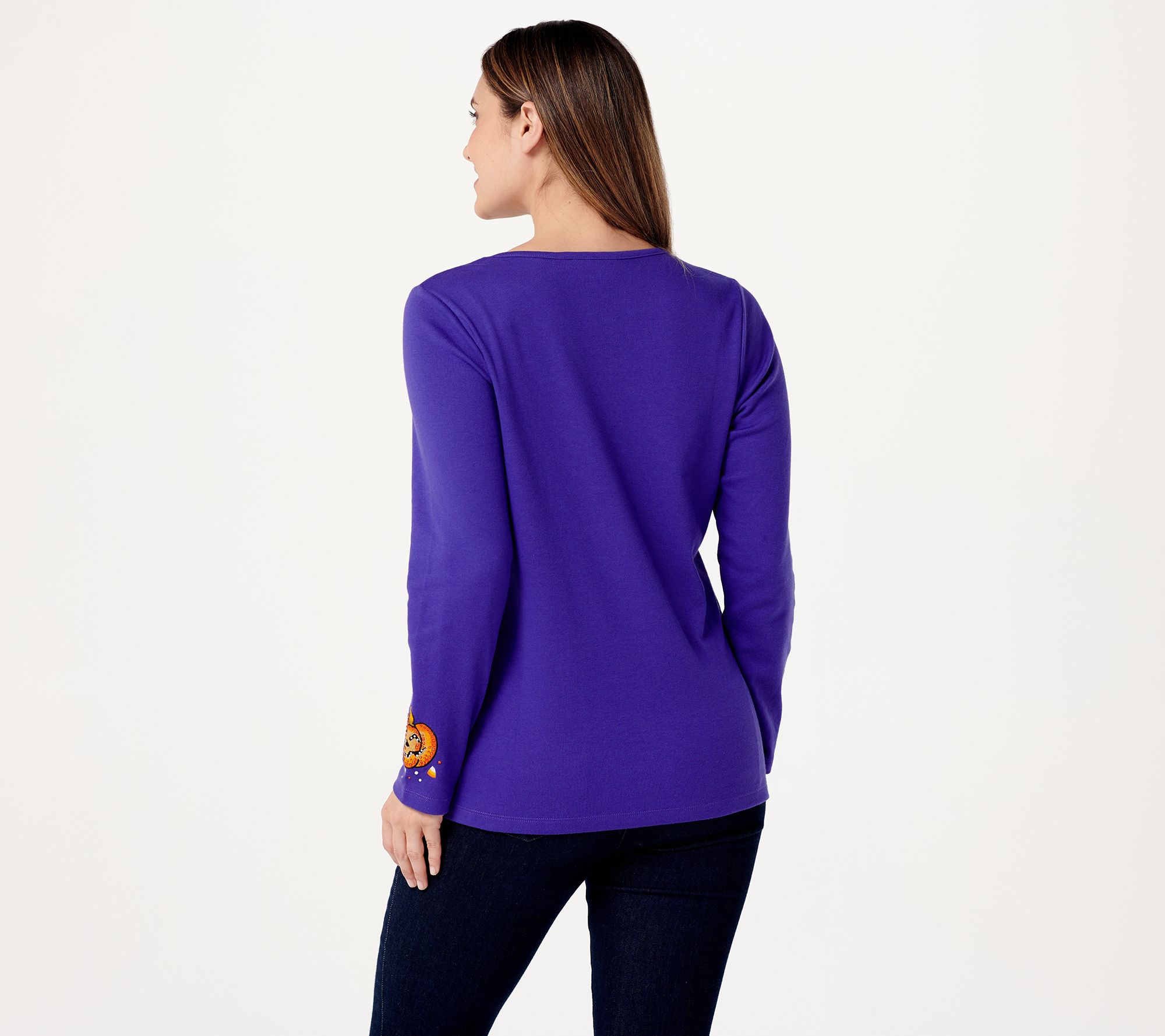 "As Is" Quacker Factory Halloween Saying Long Sleeve T-Shirt - QVC.com