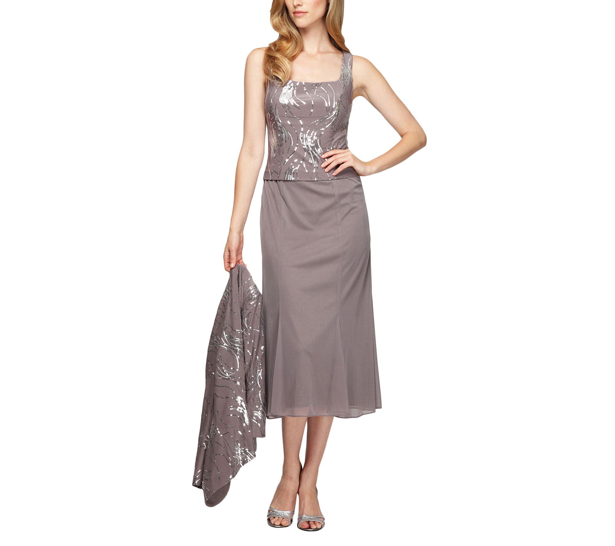 Alex Evenings 3 /4 Sleeve Firew ork Jacket Dres s (Petite) - QVC.com