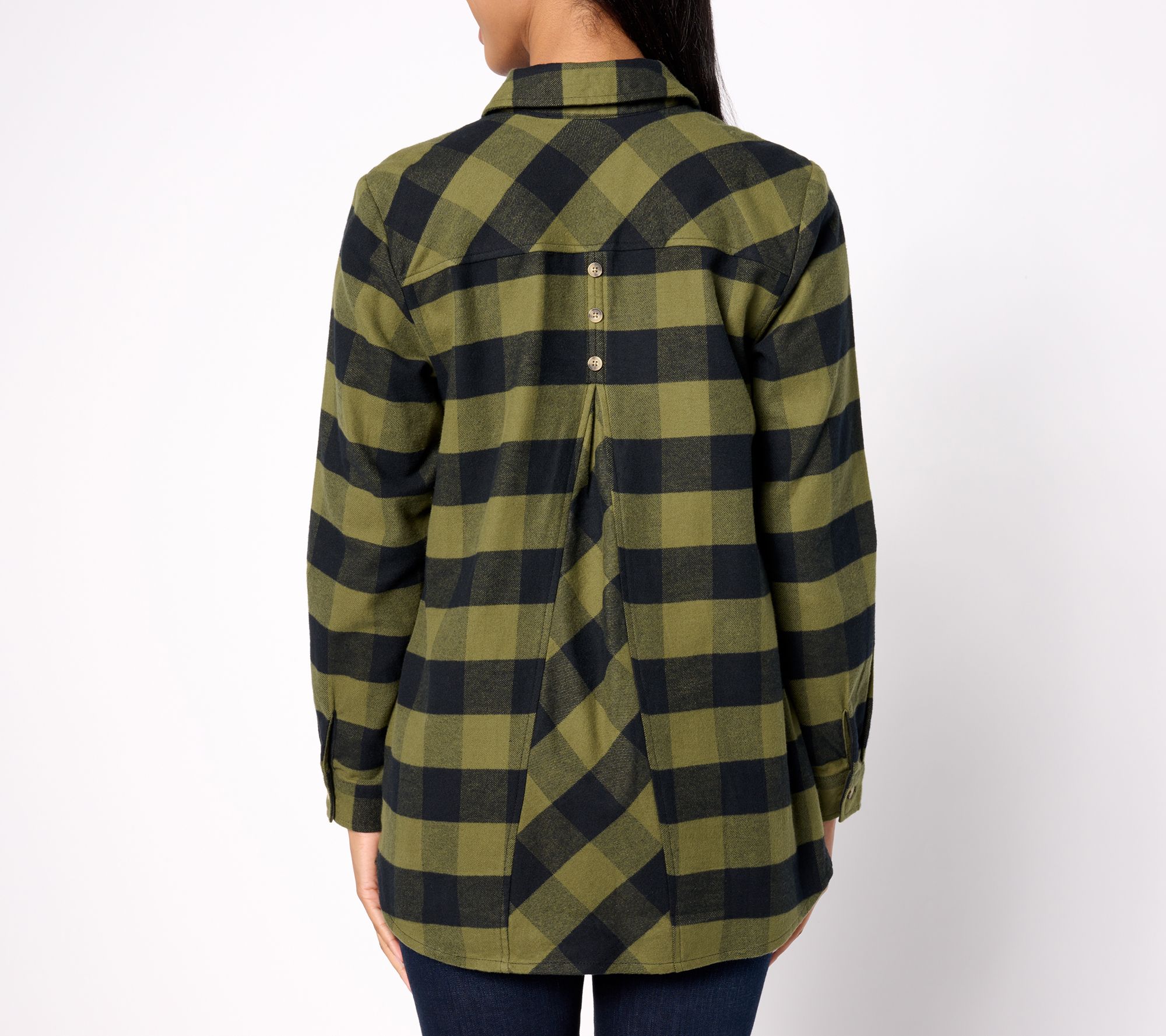 "As Is" Joan Rivers Regular Cotton Flannel Plaid Tunic - QVC.com