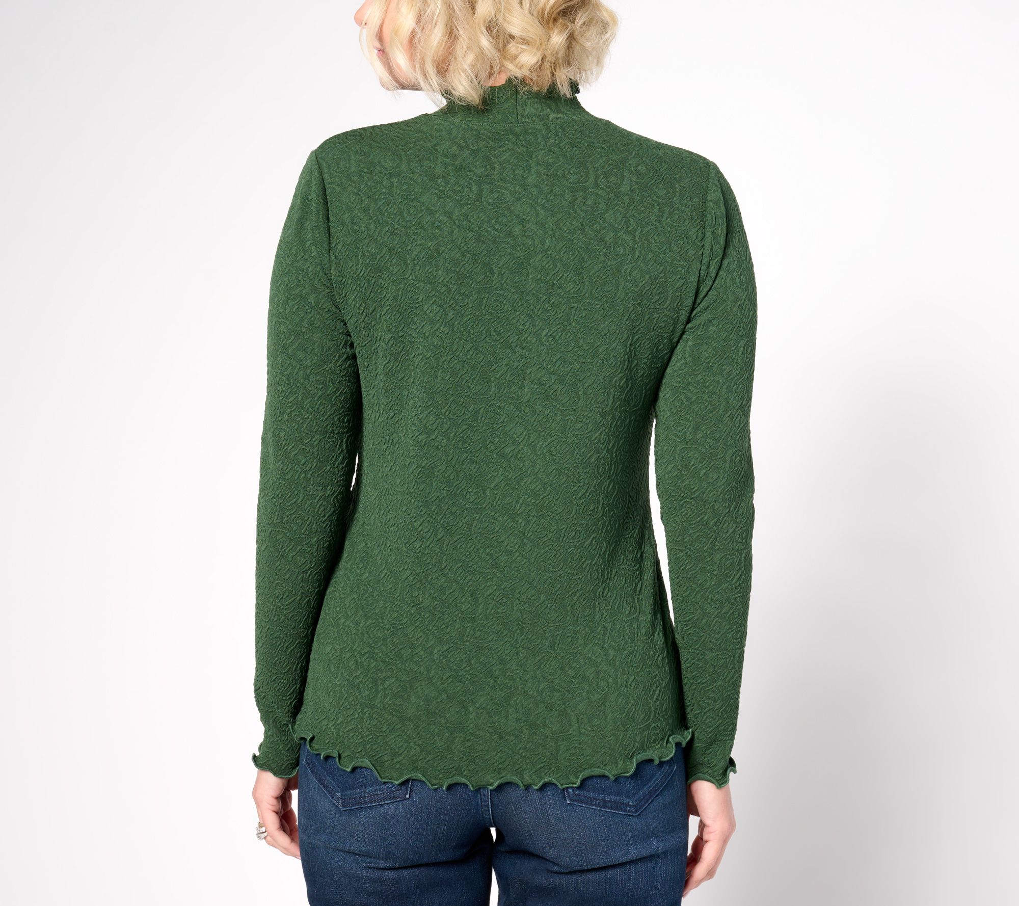 "As Is" Me by Jennie Garth Rosetta Knit Mock Neck Top - QVC.com
