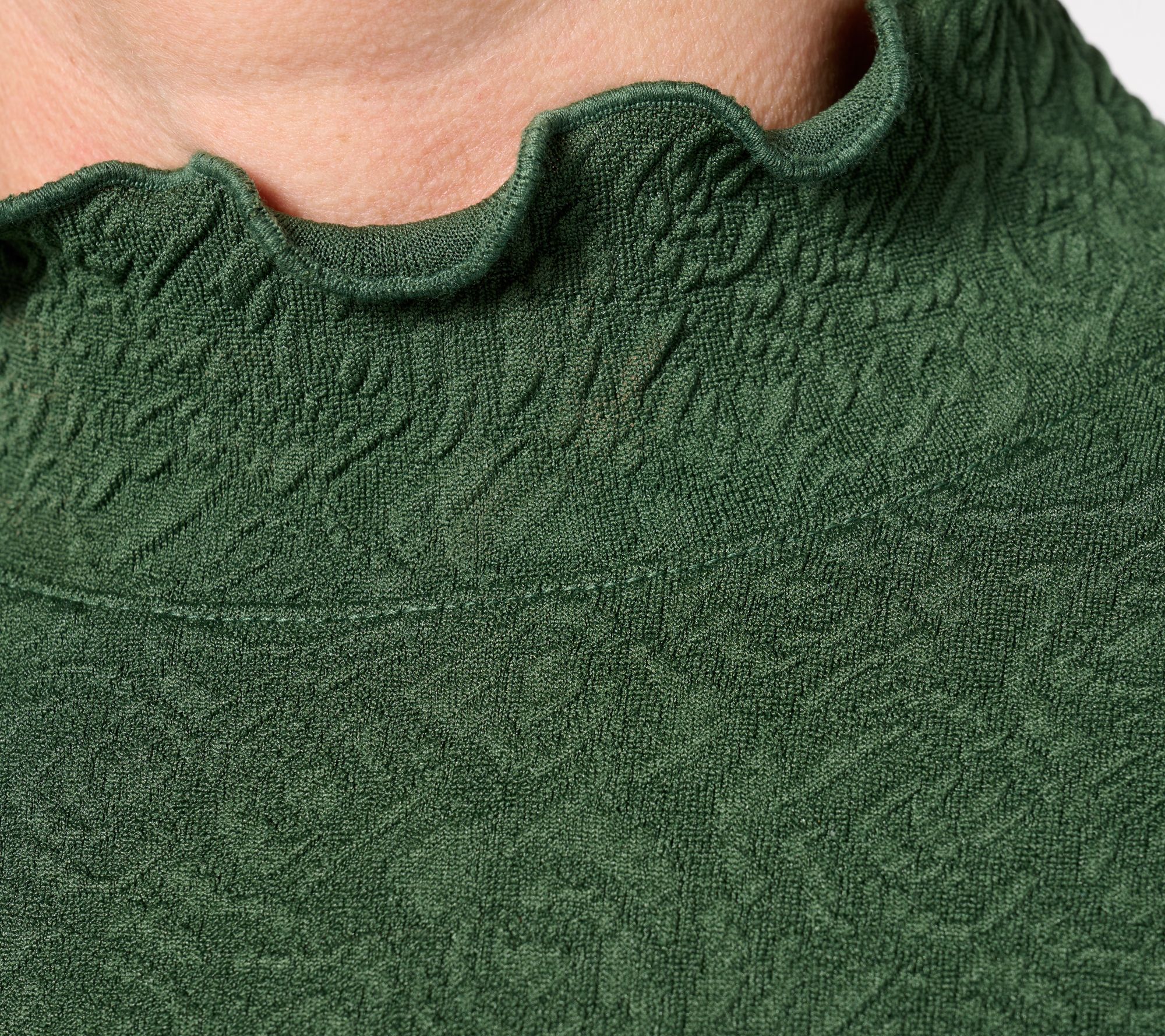"As Is" Me by Jennie Garth Rosetta Knit Mock Neck Top - QVC.com