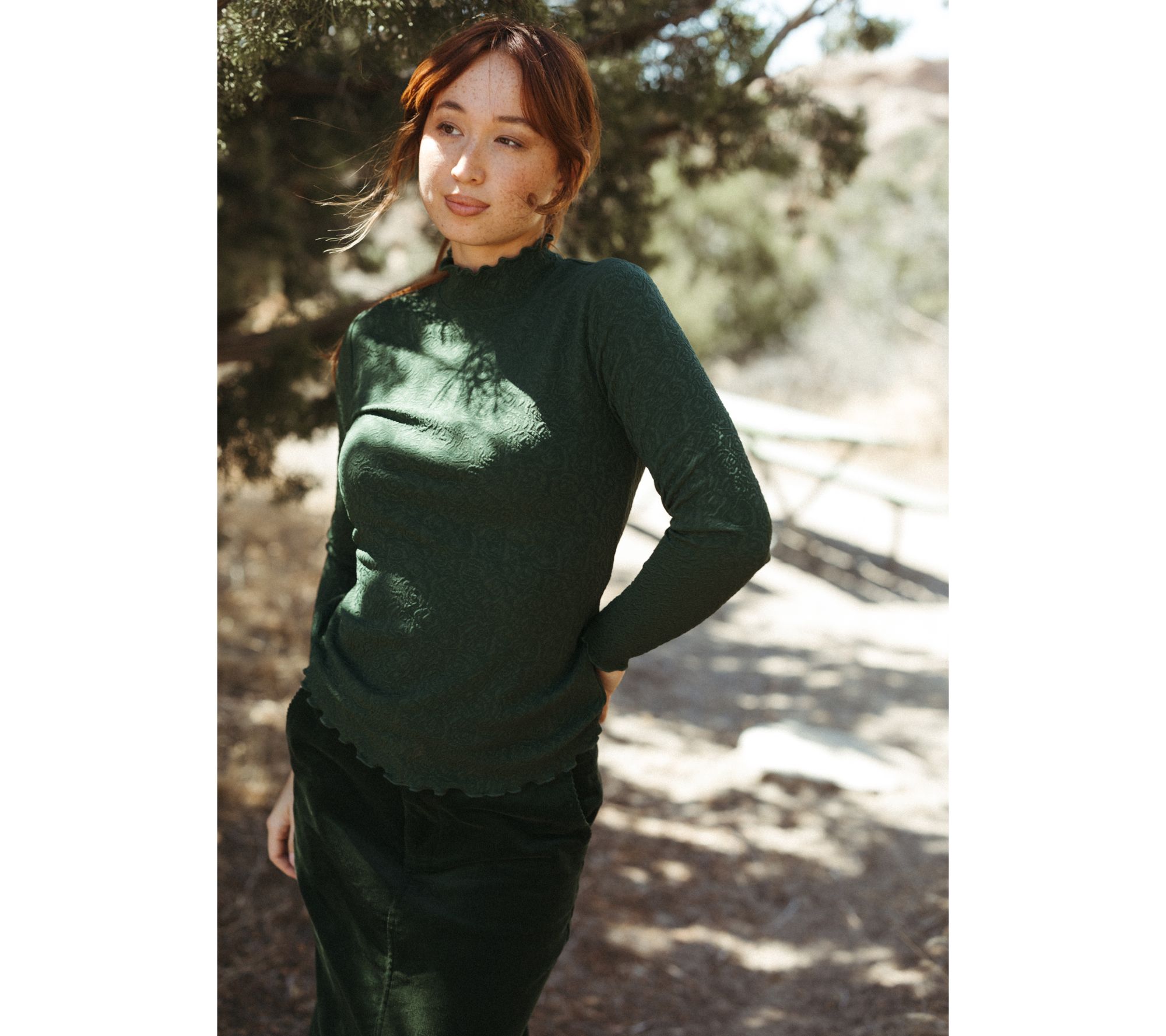 "As Is" Me by Jennie Garth Rosetta Knit Mock Neck Top - QVC.com
