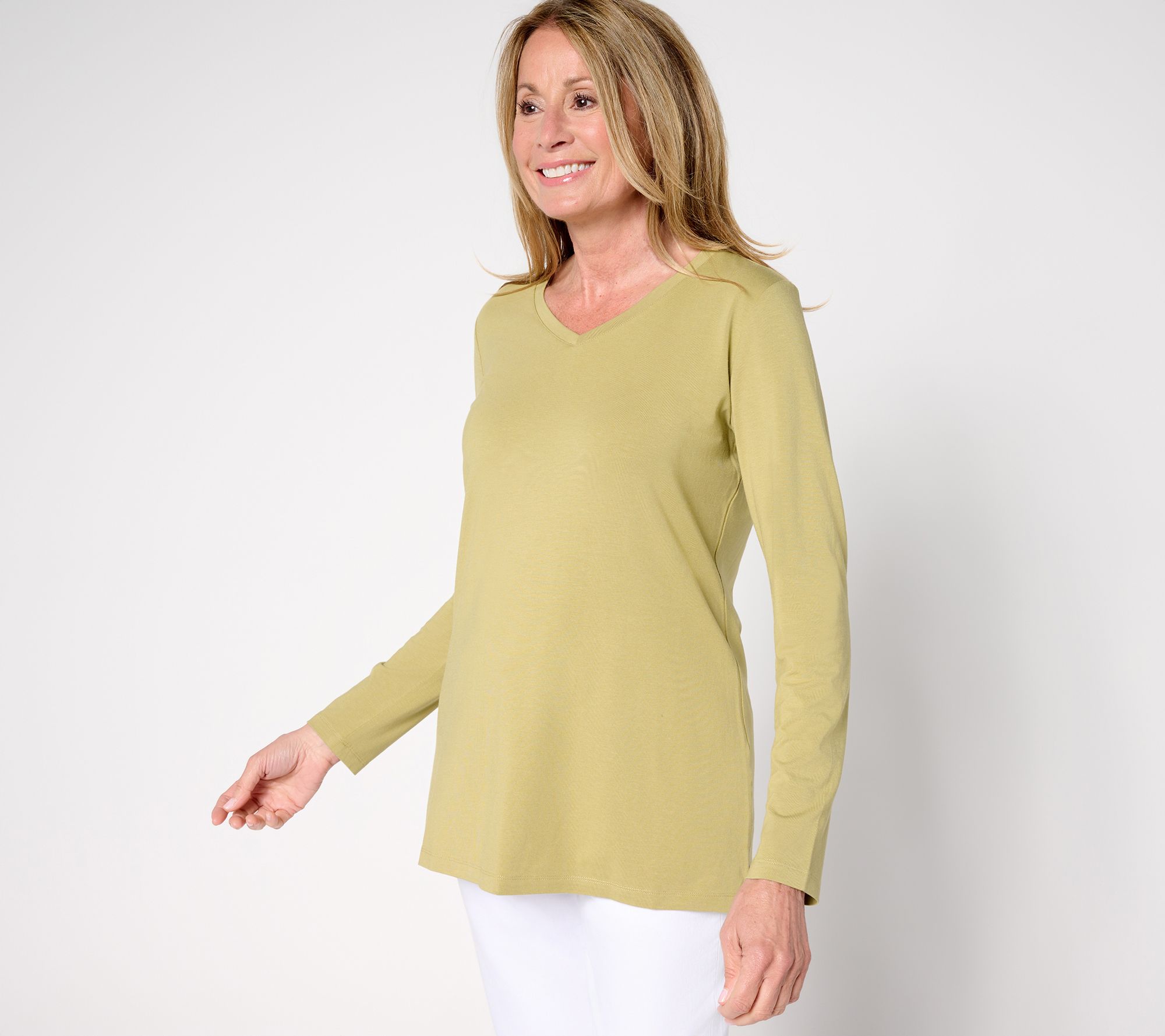 Denim & Co. Essentials Regular So Soft Jersey Tunic - QVC.com