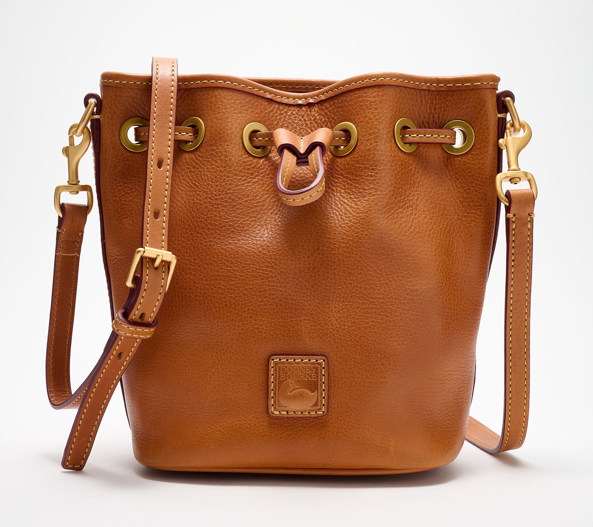 Dooney & Bourke Florentine Leather Small Drawstring Crossbody - QVC.com
