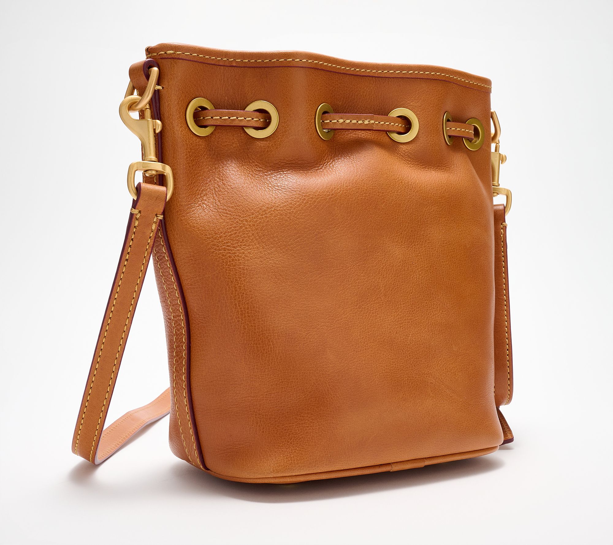 Dooney & Bourke Florentine Leather Small Drawstring Crossbody - QVC.com