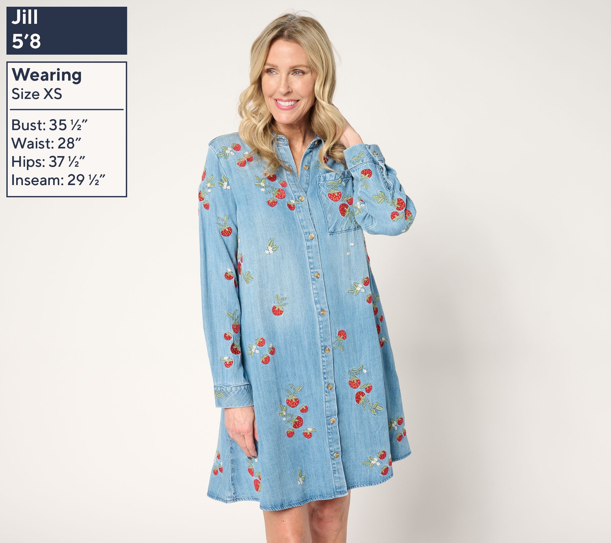 "As Is" Driftwood Jeans Scottie Long Sleeve Lyocell Dress - QVC.com