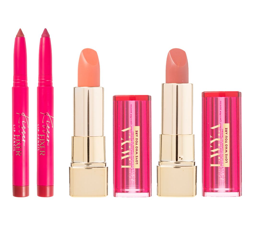 LWYA by Kim Gravel Hydra- Kiss Lipstick & Kisser Fixer 4 pc Set - QVC.com
