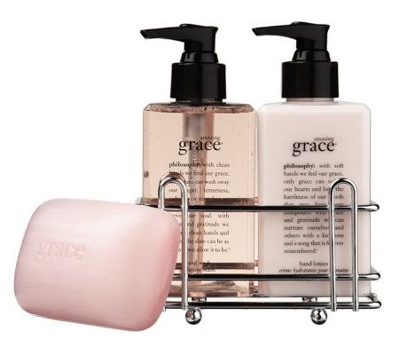 philosophy perfumed hand care 3-piece set with caddy - QVC.com