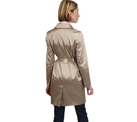Pamela Dennis PCG Trench Coat with Self Belt - QVC.com