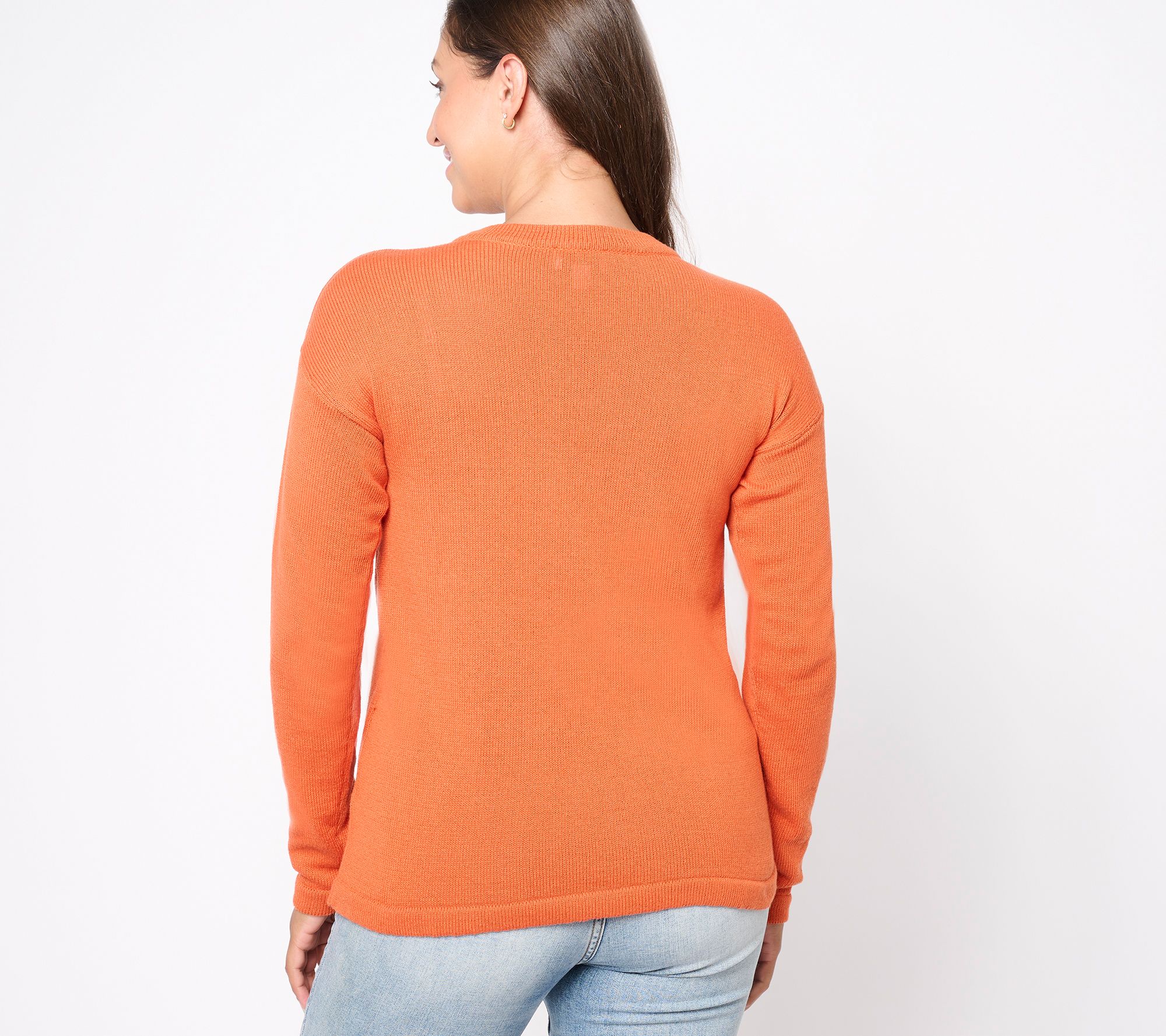 "As Is" Quacker Factory Encrusted Sequin Intarsia Fall Sweater - QVC.com