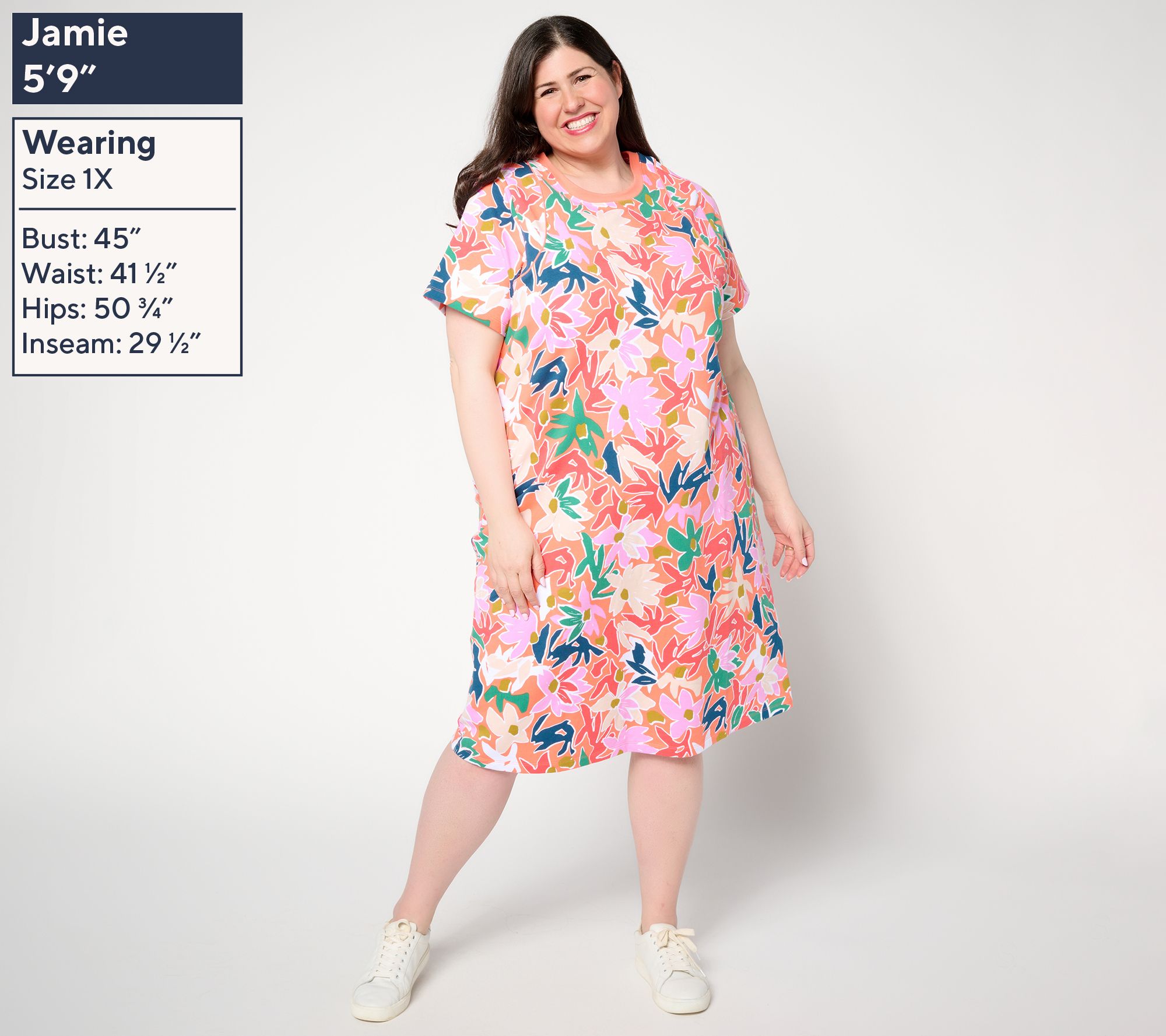 Sport Savvy Printed Cotton Span T-Shirt Dress - QVC.com