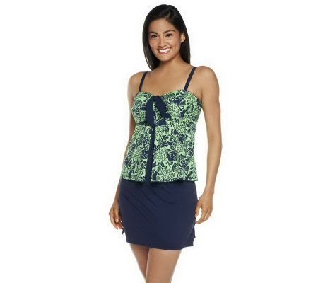 Fit 4 U Hips Daydreamer Tie Tankini and Skirtini - QVC.com