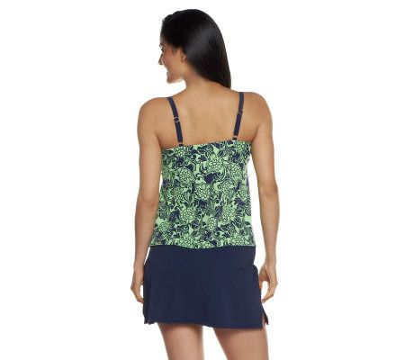 Fit 4 U Hips Daydreamer Tie Tankini and Skirtini - QVC.com
