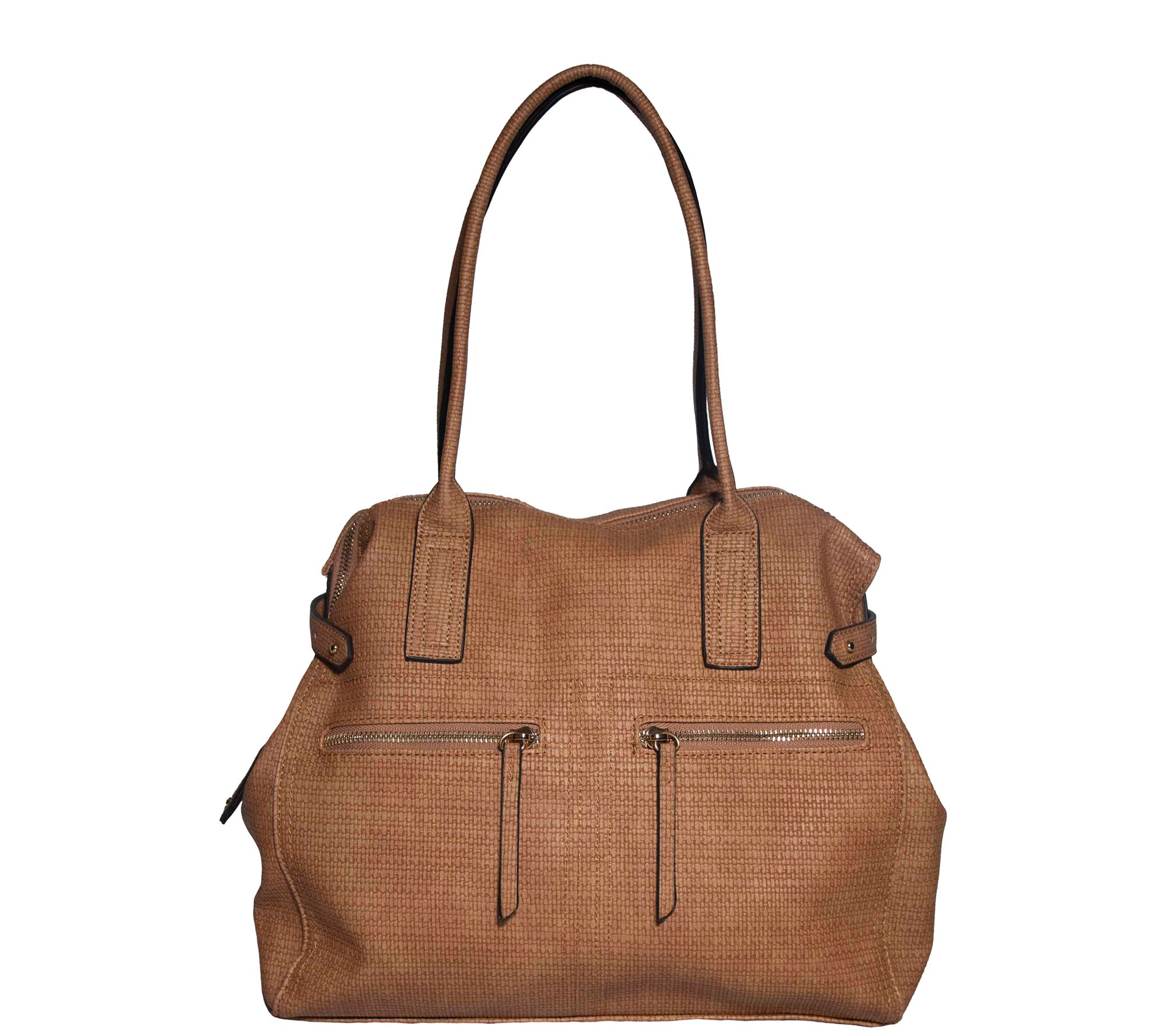 Violet Ray Embossed Woven Satchel - Dakota - QVC.com