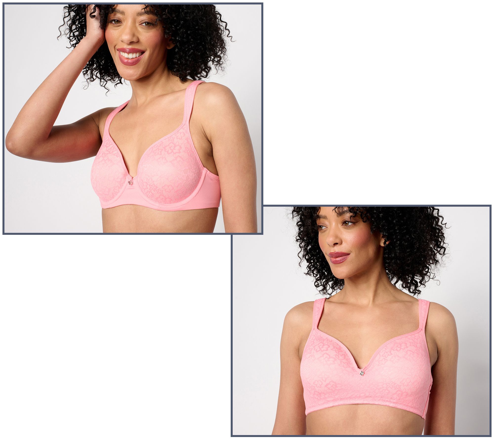 Breezies Lace Elegance Underwire or Wirefree T-Shirt Bra - QVC.com