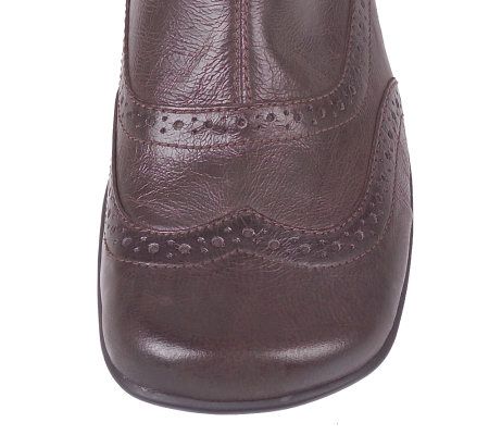 Kenneth Cole Reaction Leather SideZip Boots with Wing Tip Detail - QVC.com