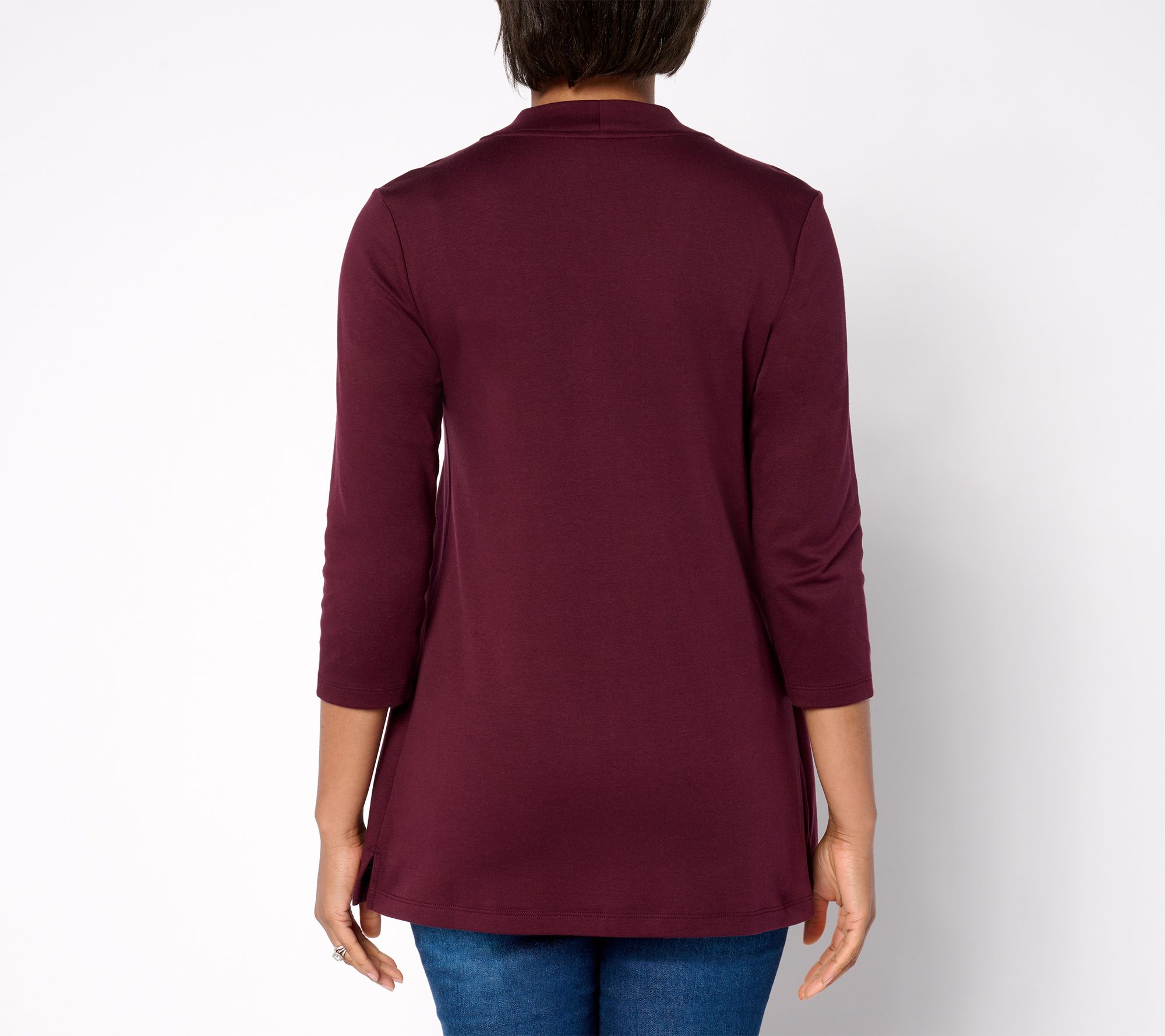 "As Is" Isaac Mizrahi Live! Regular Pima Cotton 3/4 Sleeve Tunic - QVC.com