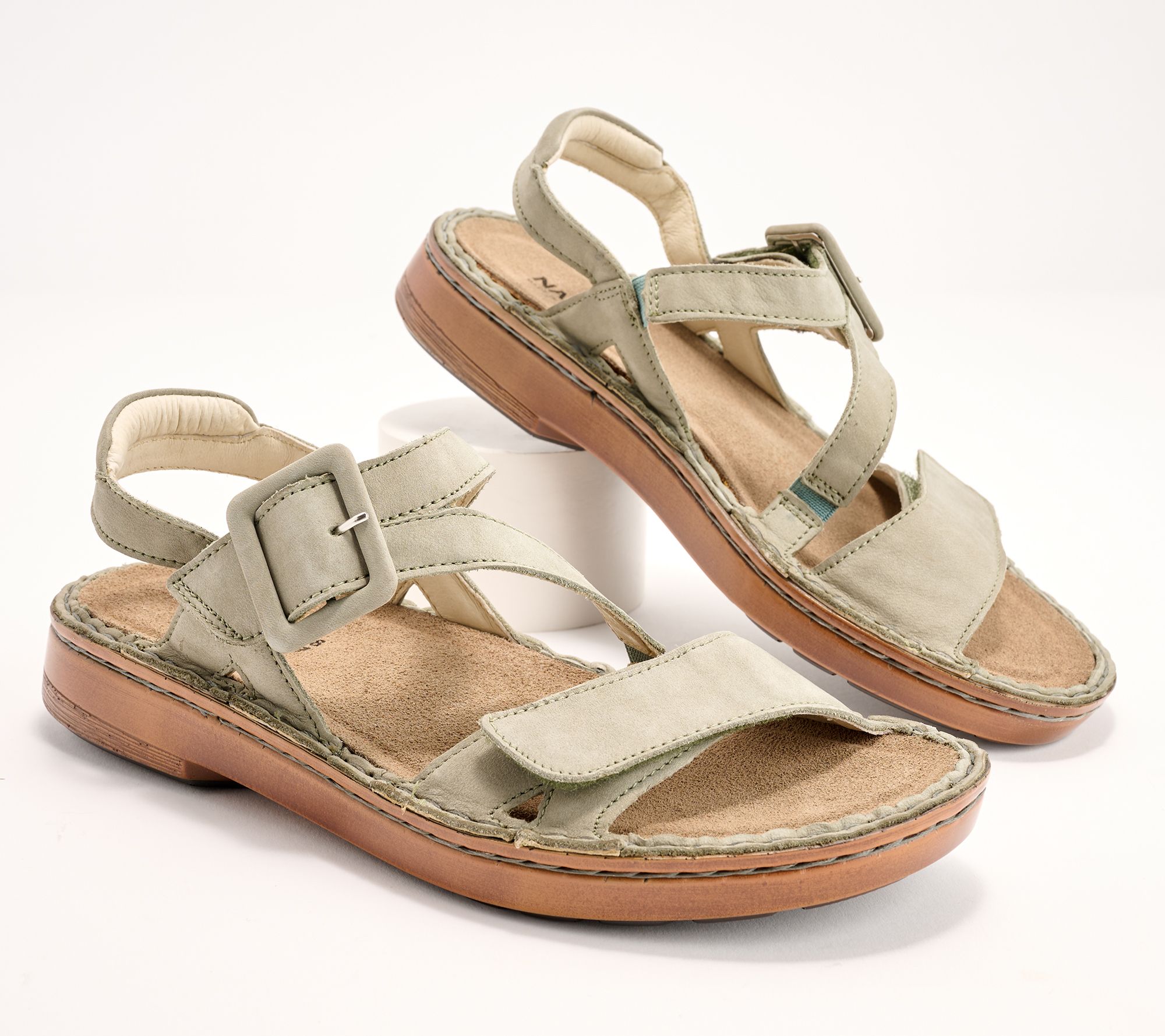 "As Is" Naot Leather Multi- Strap Sandals- Castelo - QVC.com