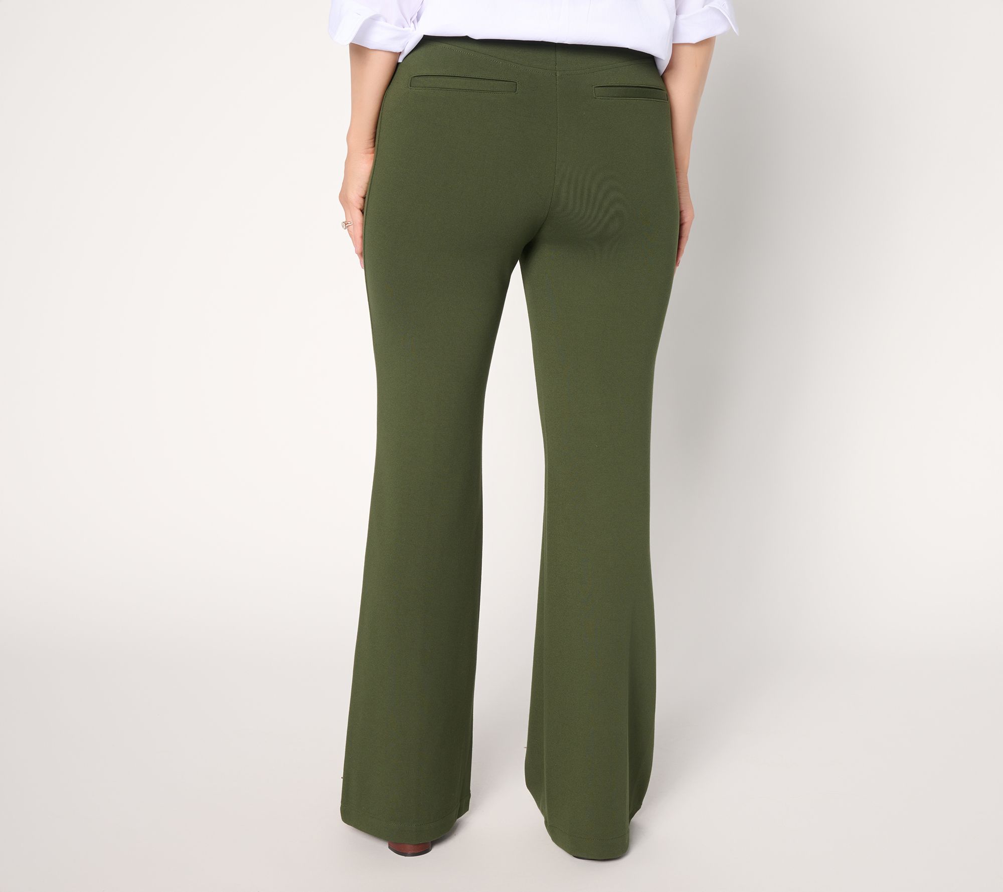 Studio Park x Sandra Bennett Polished Ponte Pull-On Flare Pant - QVC.com