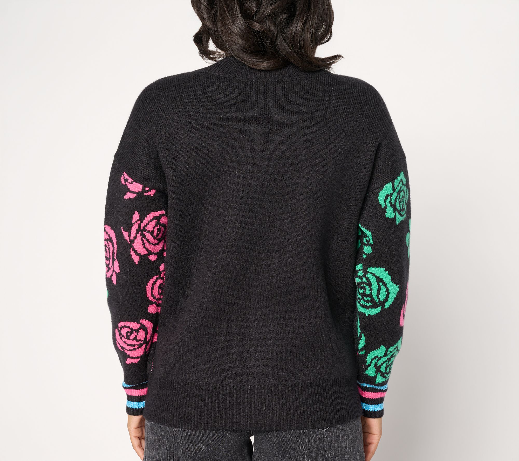 Mally Roncal Happy Love Jacquard Cardigan Sweater - QVC.com