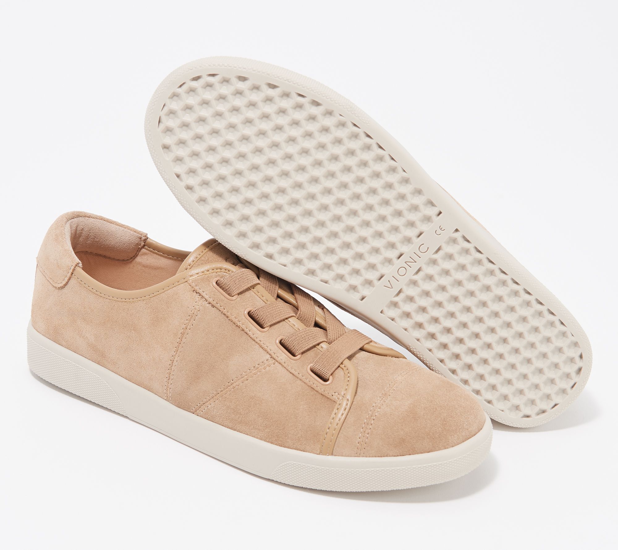 (QVC) Vionic Choice of Women or Men's Suede Cupsole Sneakers ...
