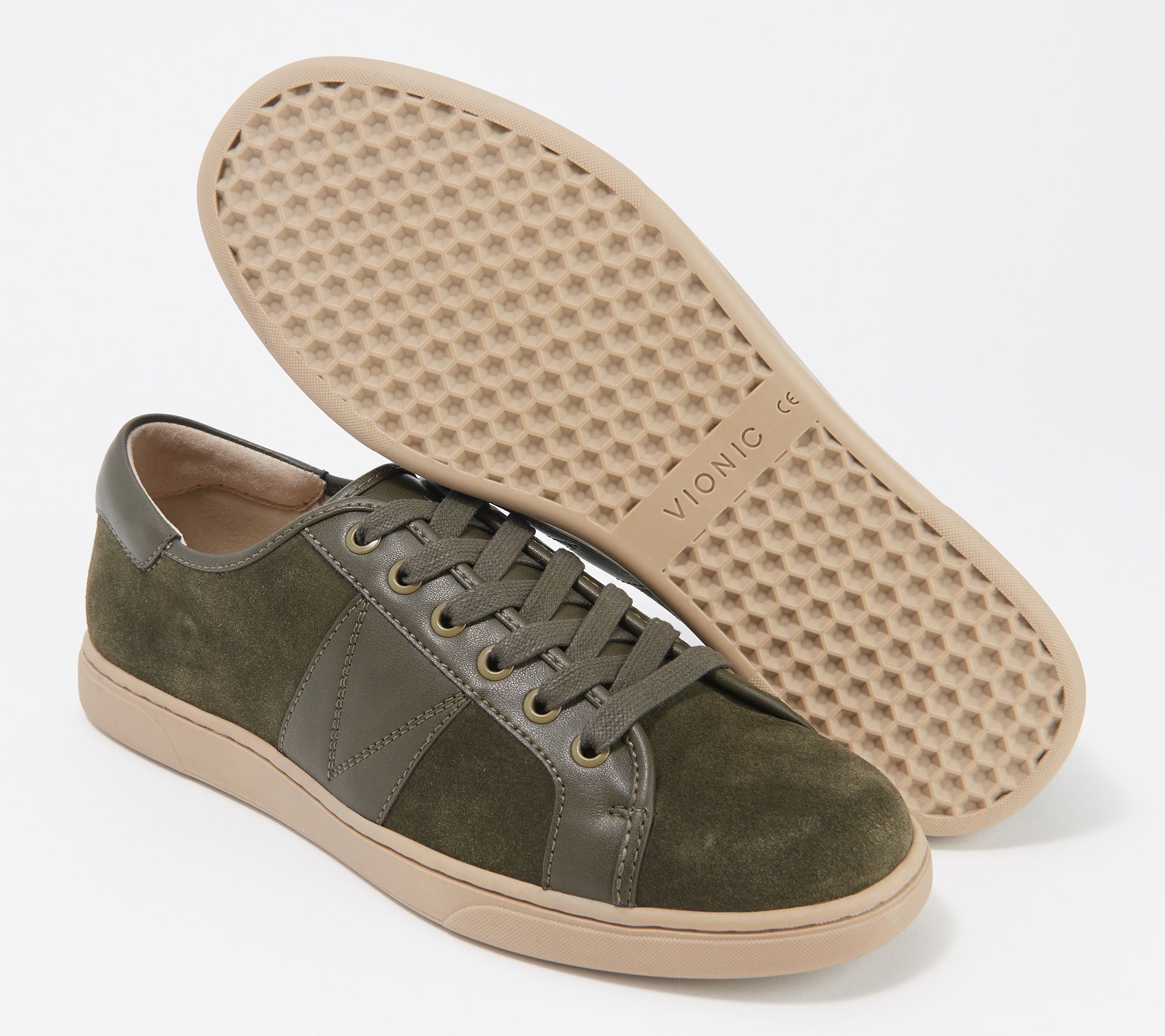 (QVC) Vionic Choice of Women or Men's Suede Cupsole Sneakers ...