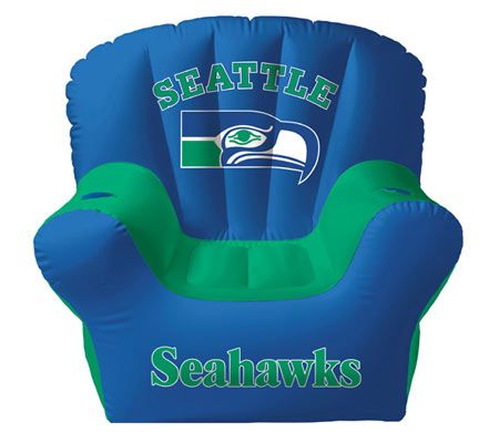 Seattle Seahawks Inflatable Chair with two drink holders - QVC.com