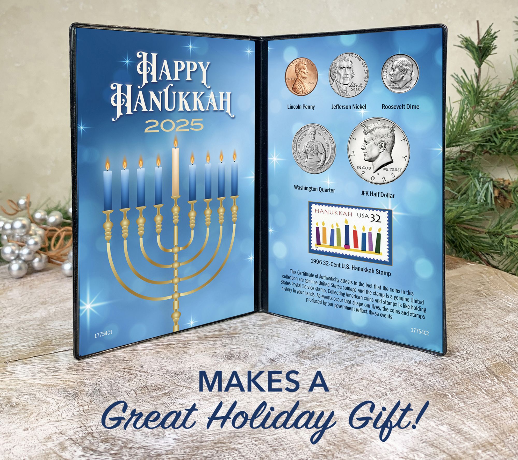 American Coin Treasures 2025 Hanukkah Coin & Stamp Card - QVC.com