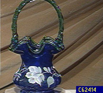 Fenton Art Glass 8-1/2" Cobalt Blown Basket - QVC.com