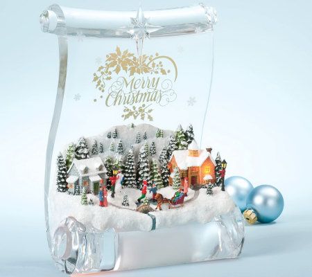 7-1/2"H LED Village on Scroll by Roman - QVC.com