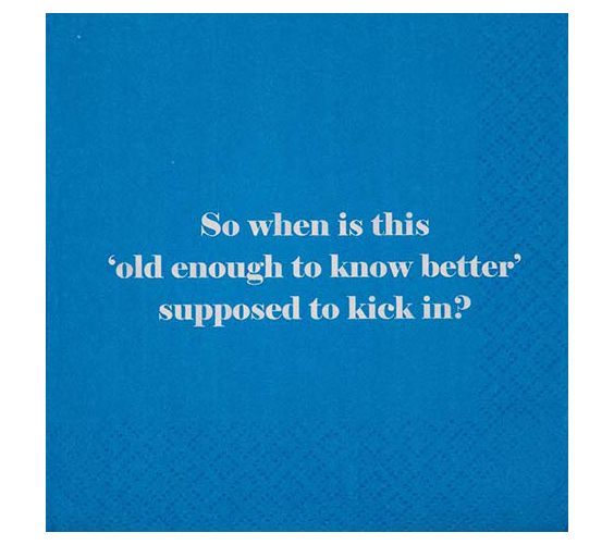 Mary Phillips Designs Old Enough Set/4 CocktailNapkins - QVC.com