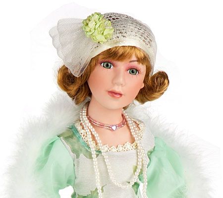 Show-Stoppers "Maxine" Roaring 20's 18-inch Porcelain Doll - QVC.com