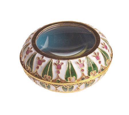 Cloisonne Magnifying Glass Trinket Box - QVC.com