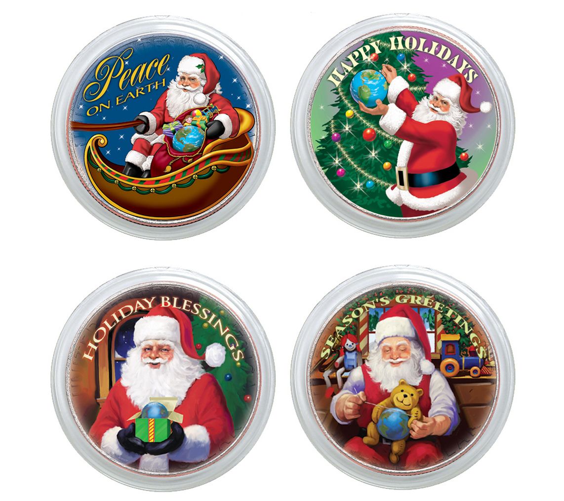 Santa Coin Collection in Christmas Stocking - QVC.com