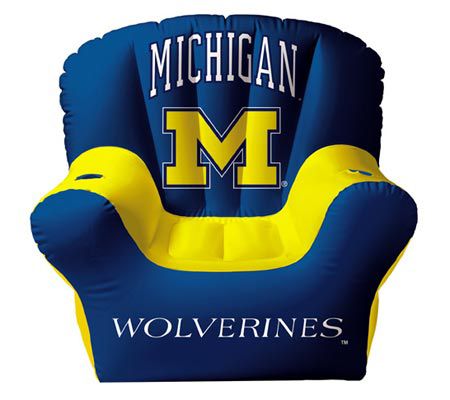 University of Michigan Inflatable Chair with Two Drink Holders - QVC.com