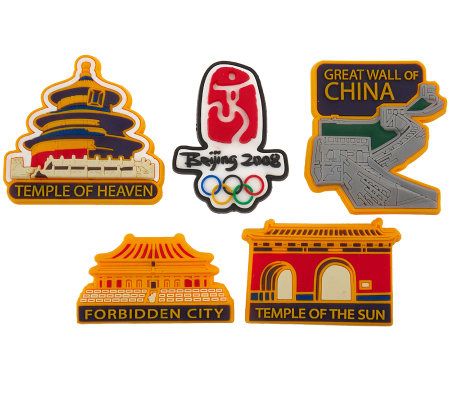 Beijing 2008 Ltd. Ed. Set of 5Olympic Landmark or Mascot Magnets - QVC.com