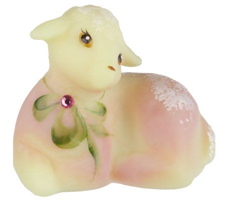 Fenton Art Glass Hand Painted Burmese Lamb Figurine - QVC.com