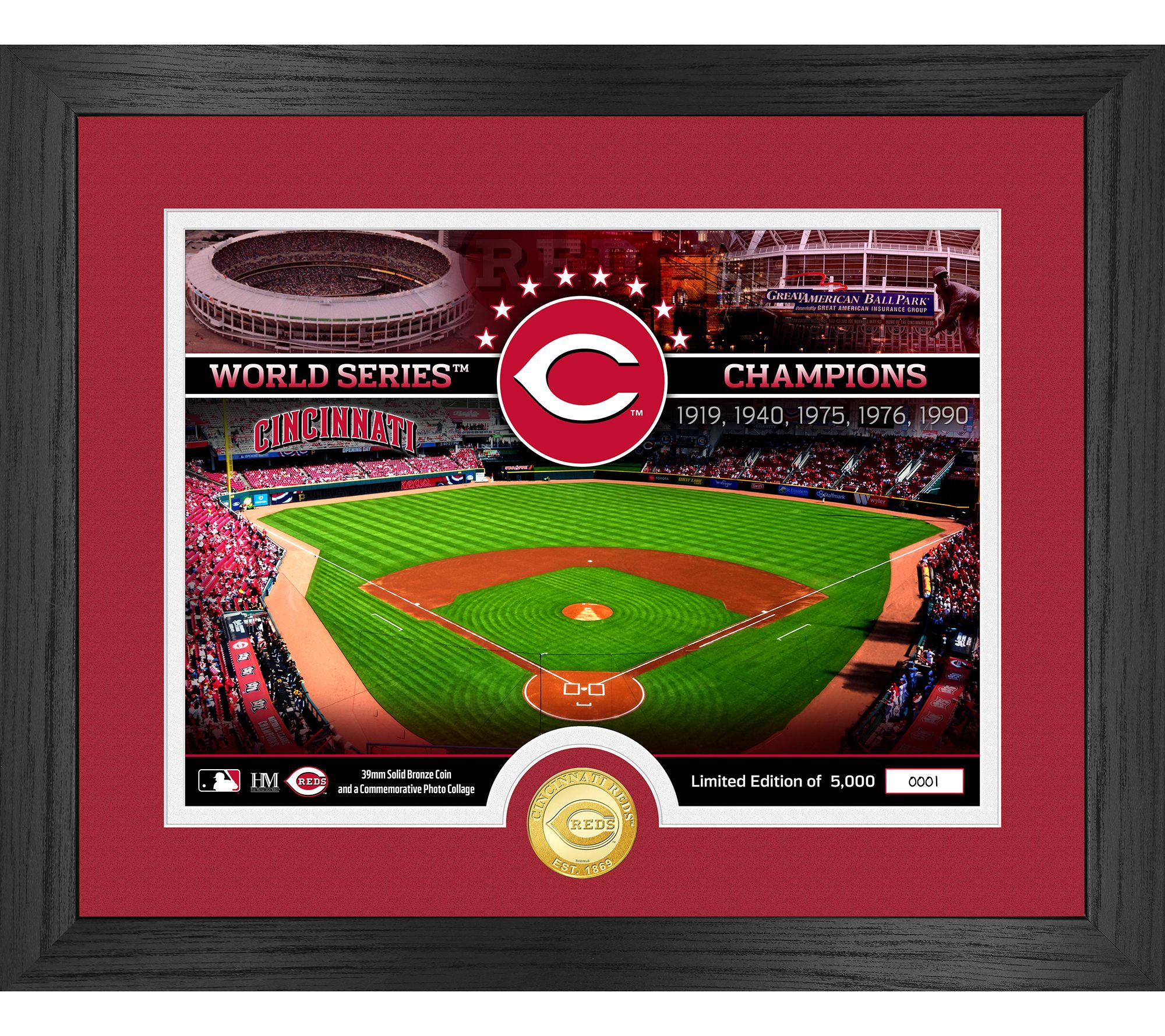 Highland Mint Cincinnati Reds Bronze Coin Stadim Photo Mint - QVC.com