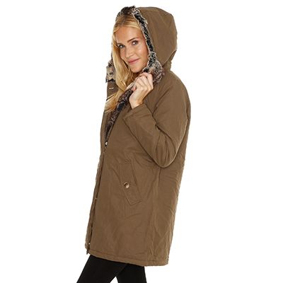 CENTIGRADE Parka angeschnittene Kapuze Webpelzdetails - QVC.de