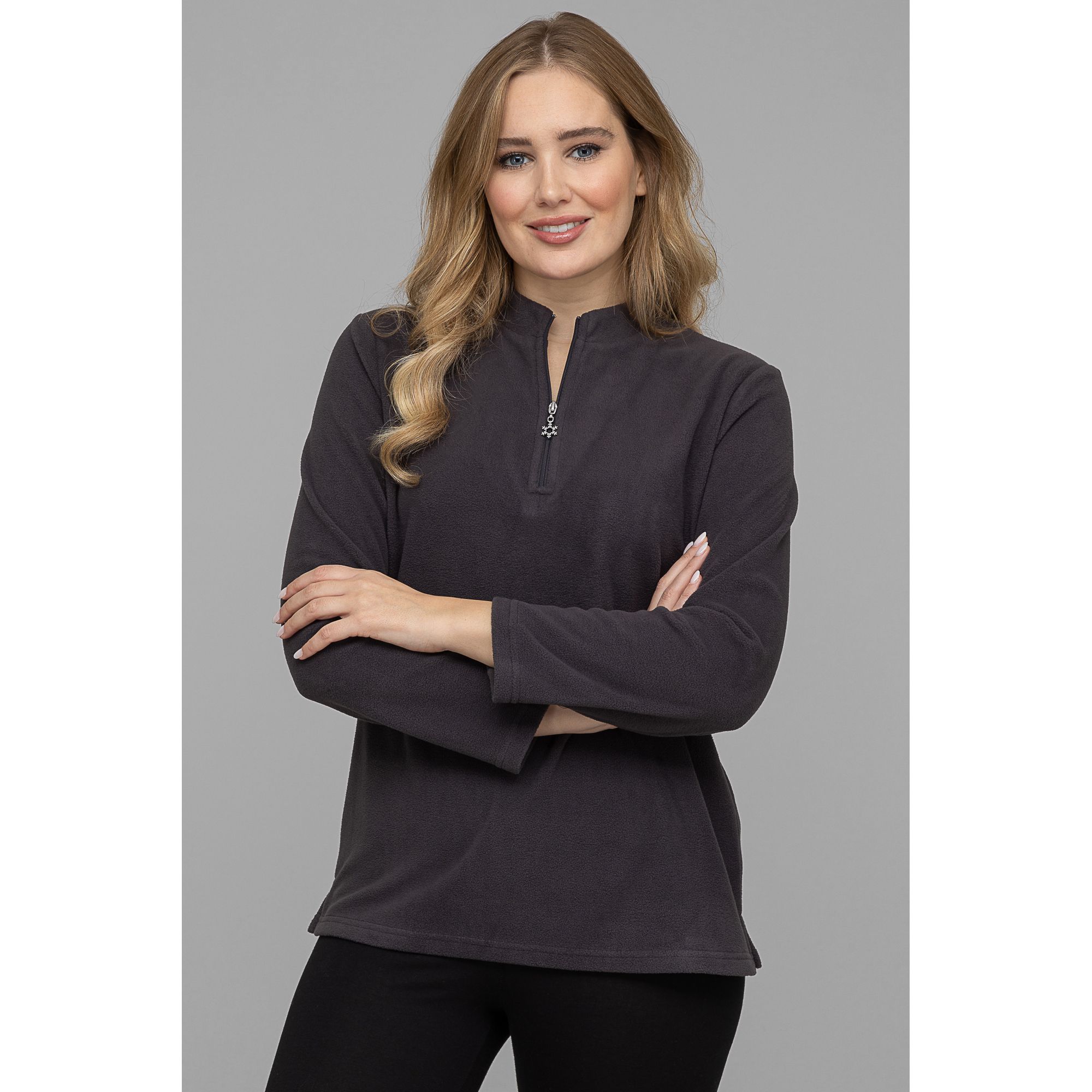 POLARSTERN HOMEWEAR Troyer, 1/1-Arm Flanell Fleece Stehkragen ...