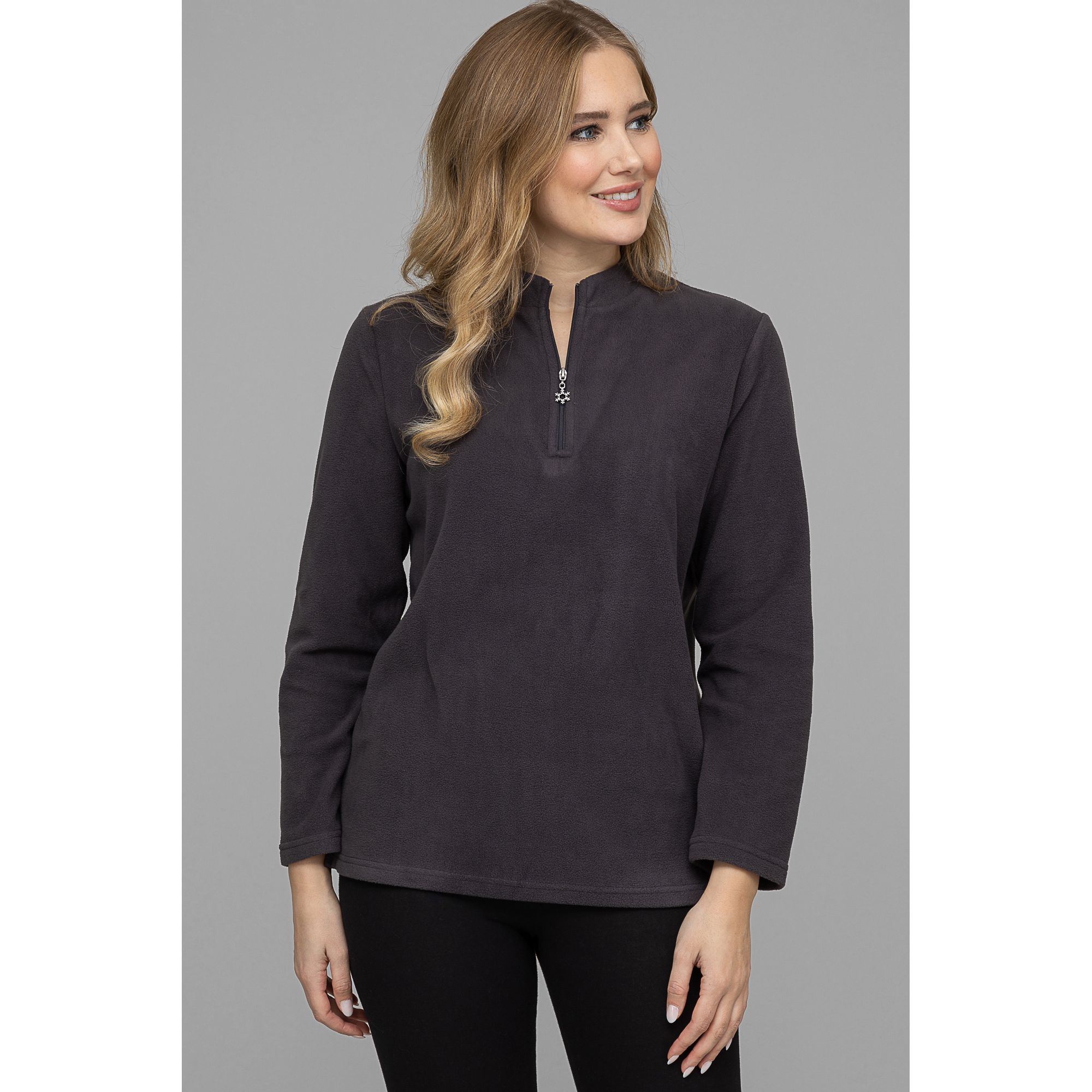 POLARSTERN HOMEWEAR Troyer, 1/1-Arm Flanell Fleece Stehkragen ...