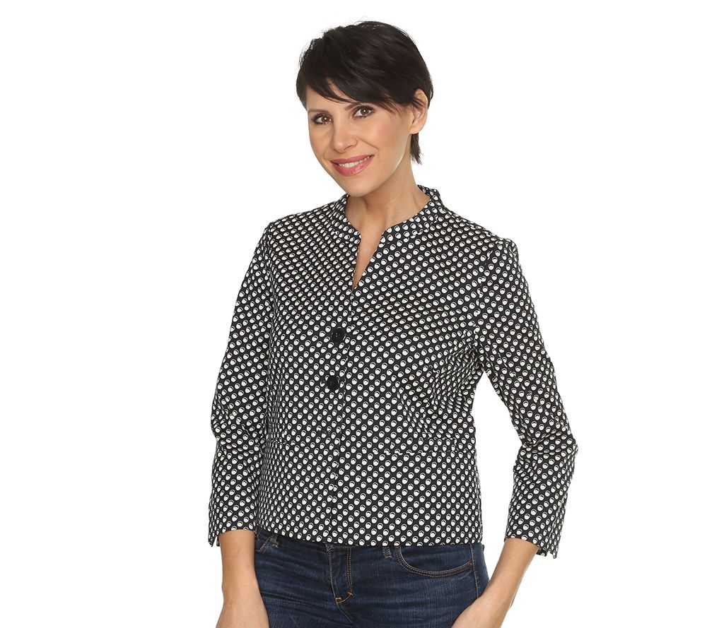 GERRY WEBER Collection Blazer 3/4-Arm Tupfen-Jacquard - QVC.de