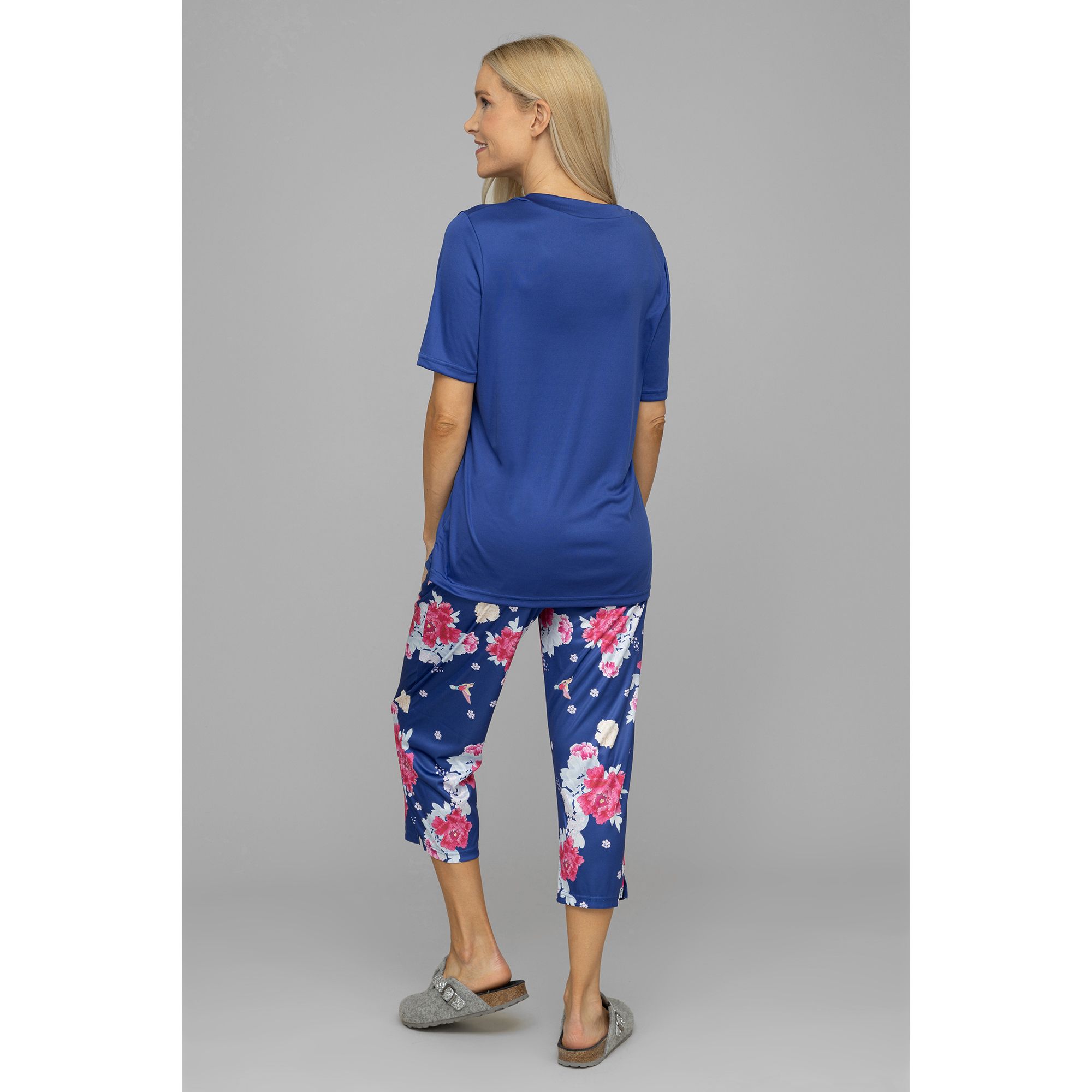 LITTLE ROSE Pyjama, 7/8.Länge Mikrofaser Shirt, 1/2-Arm Hose, bedruckt ...