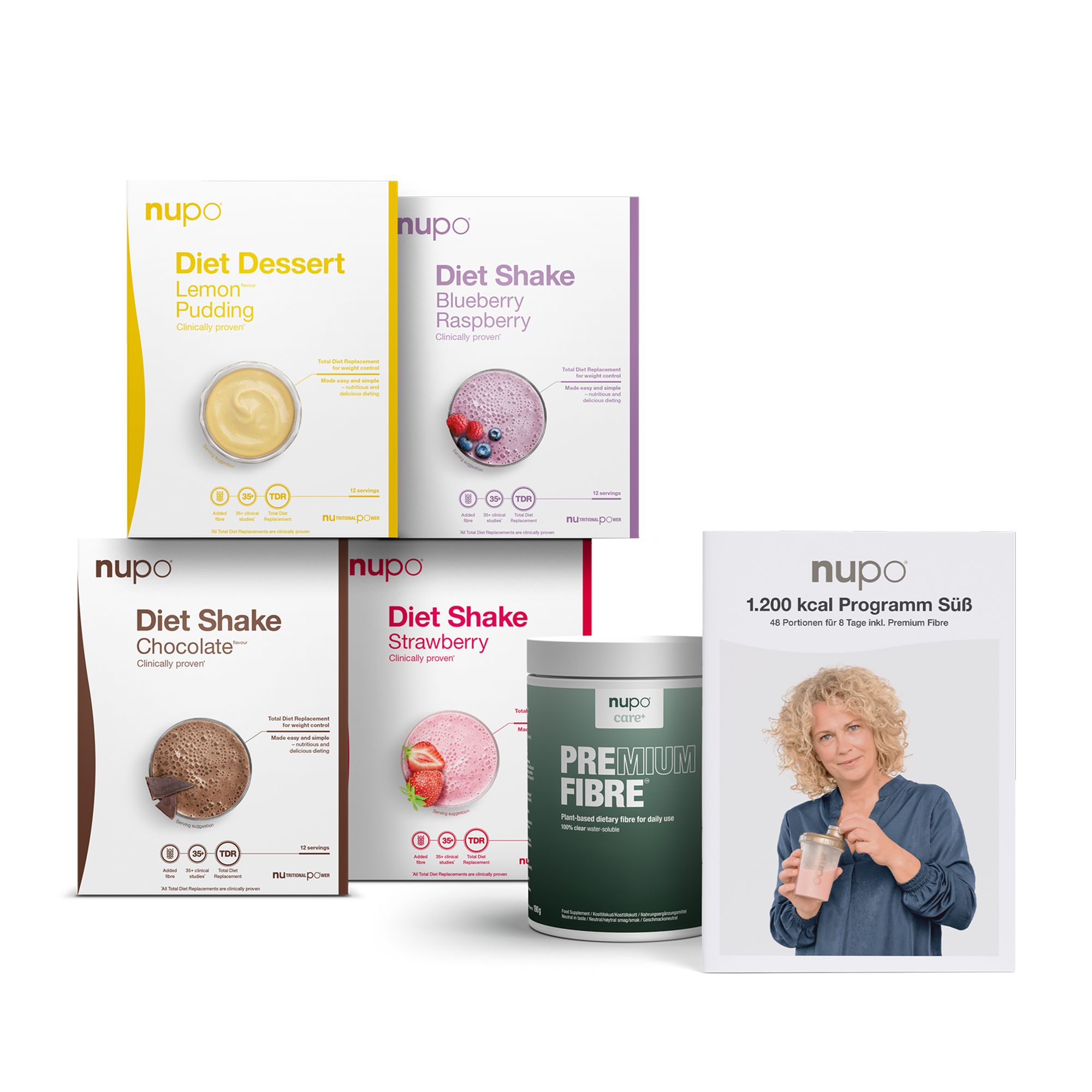 nupo® Diet Box Süß 8 Tage inkl. Premium Fibre & Rezeptbuch Inhalt 1 ...