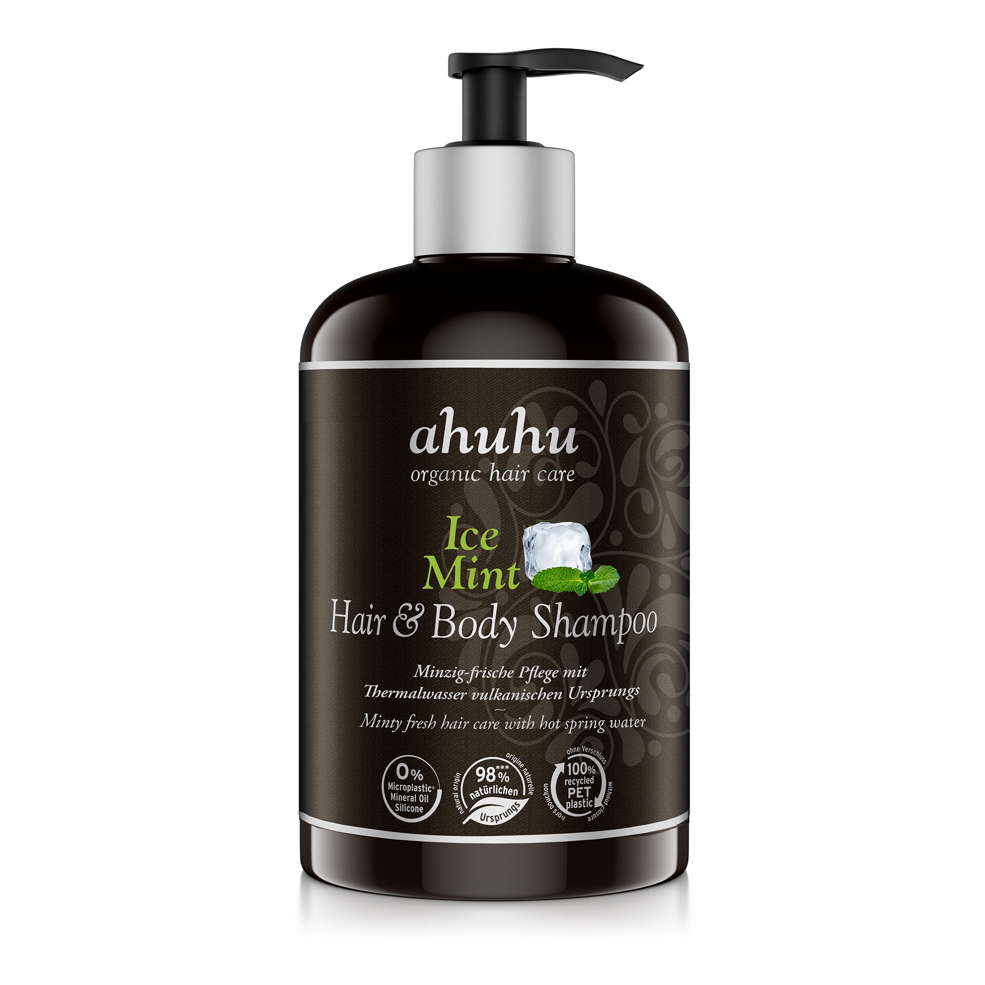 ahuhu organic hair care Ice Mint Hair & Body Shampoo 500ml - QVC.de